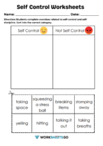 Self Control Worksheets | WorksheetsGO