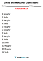 Simile and Metaphor Worksheets | WorksheetsGO