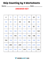 Skip Counting by 4 Worksheets | WorksheetsGO