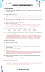 Periodic Trends Worksheets | WorksheetsGO