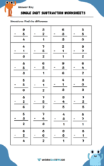 Single Digit Subtraction Worksheets | WorksheetsGO