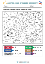 Addition Color By Number Worksheets | WorksheetsGO