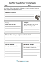 Conflict Resolution Worksheets | WorksheetsGO