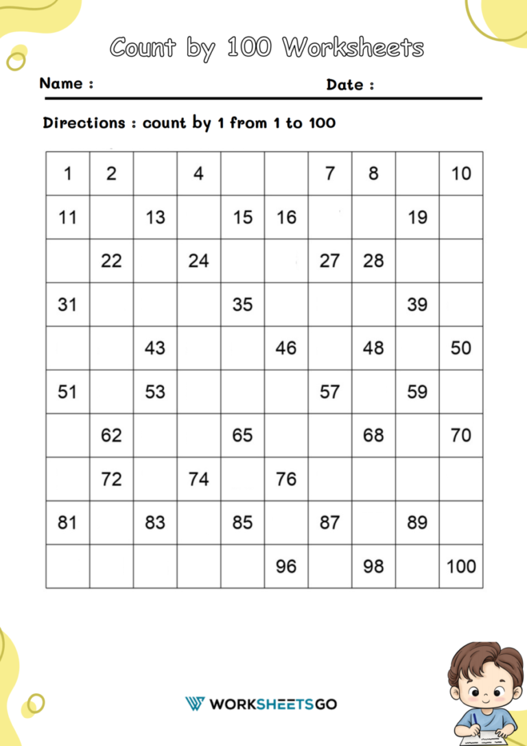 Numbers 1 100 Worksheets | WorksheetsGO