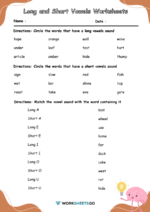 Long and Short Vowels Worksheets | WorksheetsGO