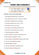 Present Simple Worksheets | WorksheetsGO