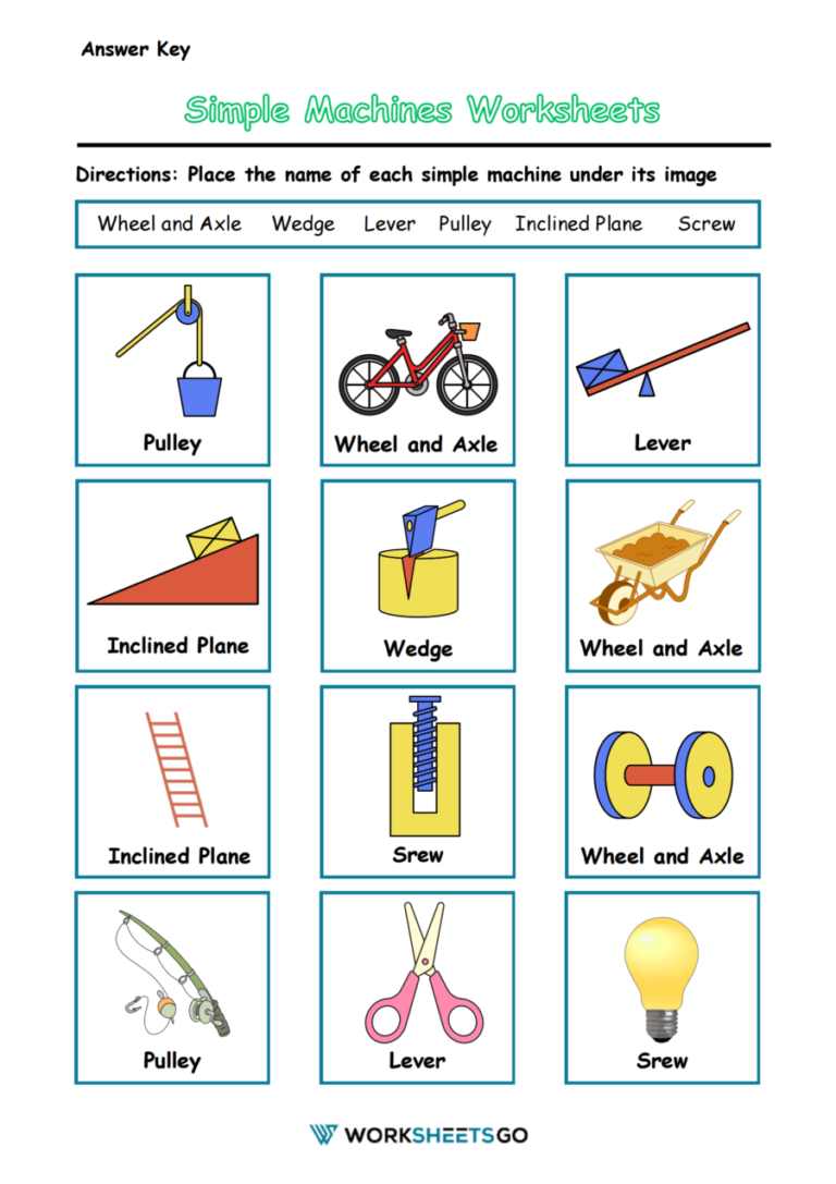 Simple Machines Worksheets | WorksheetsGO