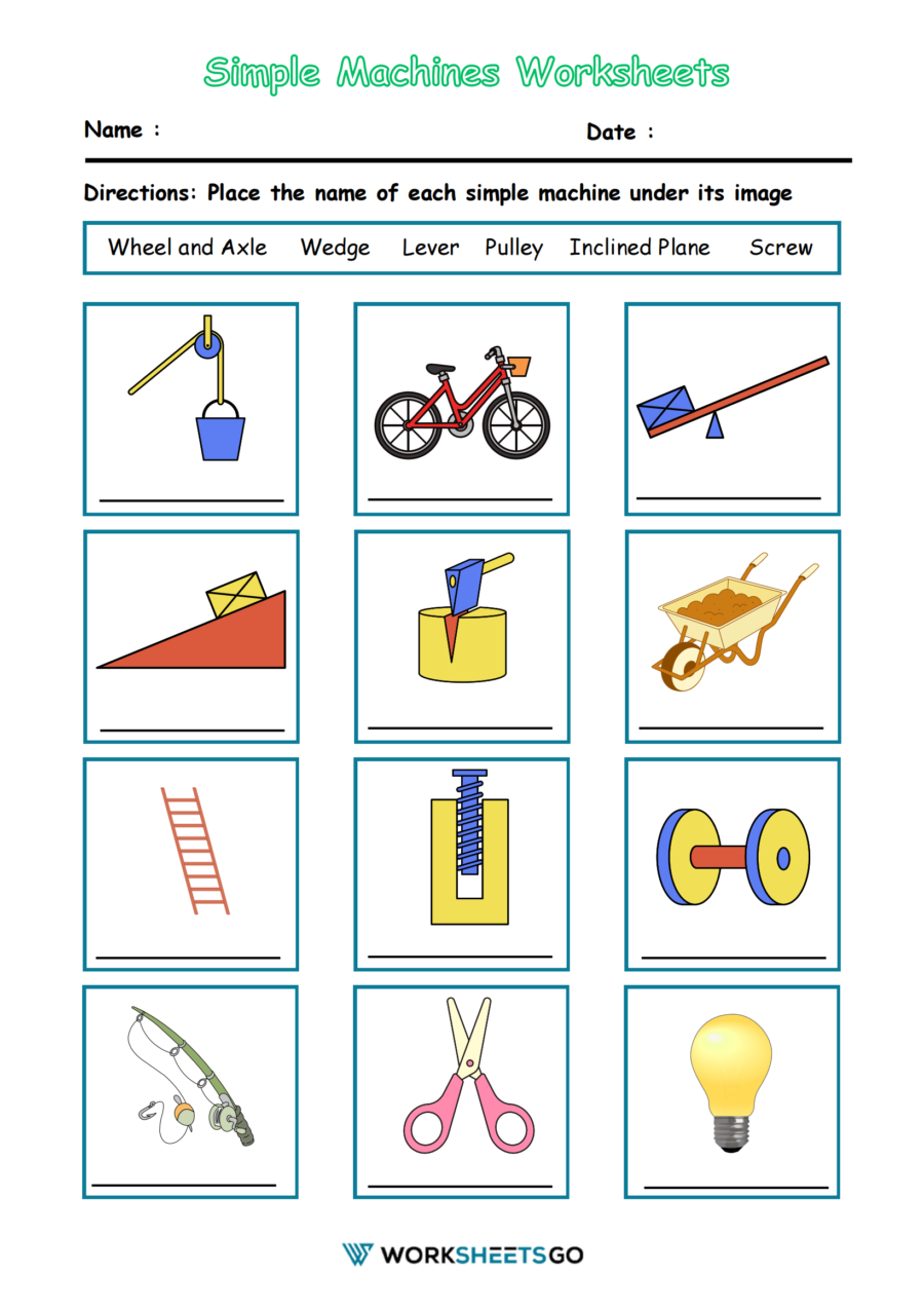 Simple Machines Worksheets WorksheetsGO Simple Machines Worksheets WorksheetsGO