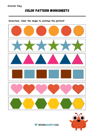 Color Pattern Worksheets | WorksheetsGO