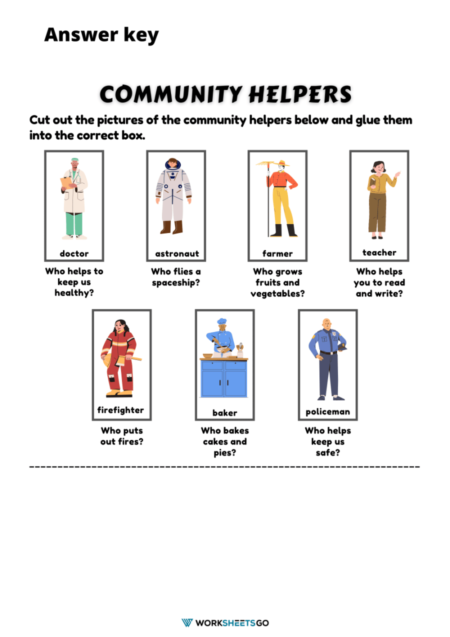 Community Helpers Flash Cards | WorksheetsGO