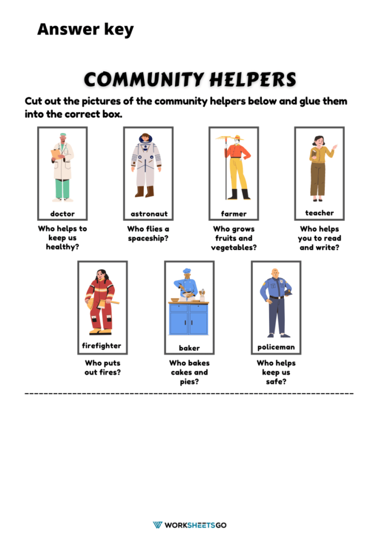 Community Helpers Flash Cards | WorksheetsGO