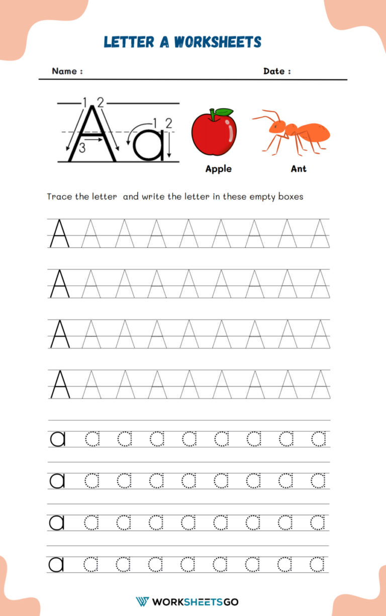 Letter A Tracing Worksheets | WorksheetsGO
