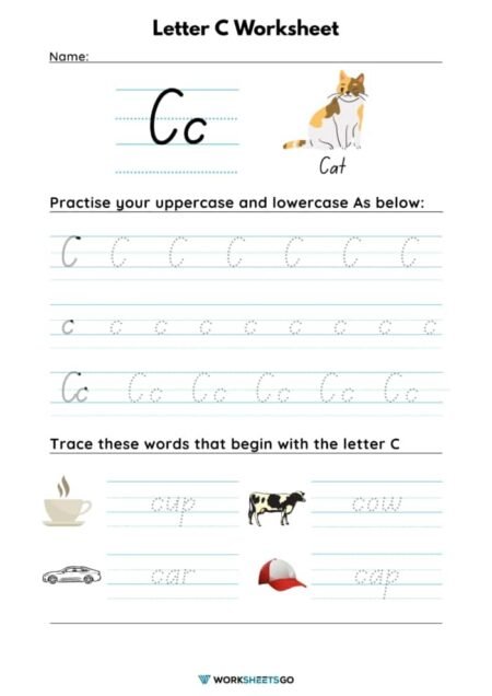 Letter C Tracing Worksheets | WorksheetsGO