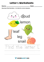 Letter L Tracing Worksheets | WorksheetsGO