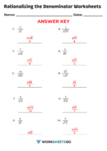 Rationalizing The Denominator Worksheets | WorksheetsGO