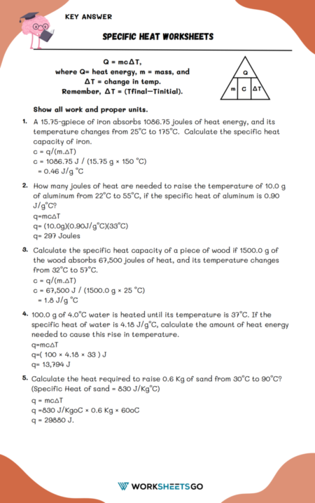 Specific Heat Worksheets | WorksheetsGO